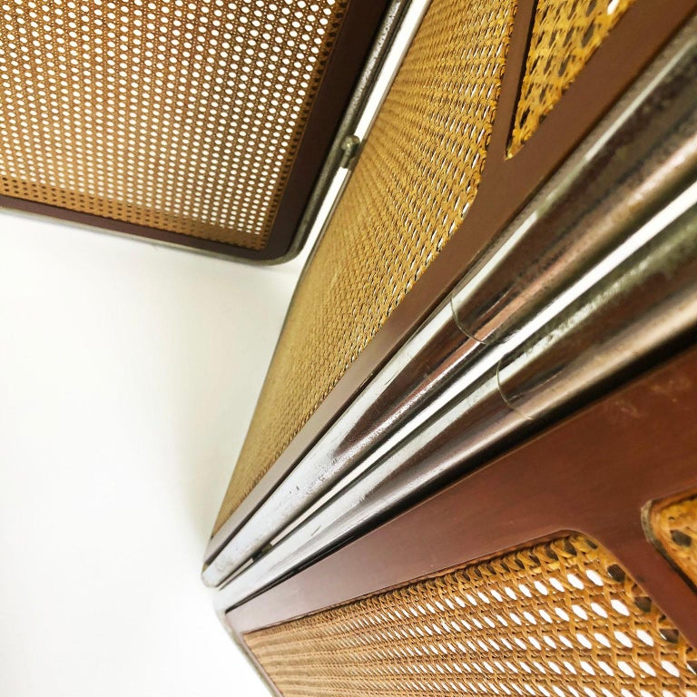 Tubular Chrome and Caned 3 Panel Screen in Marcel Breuer-Style For Sale ...