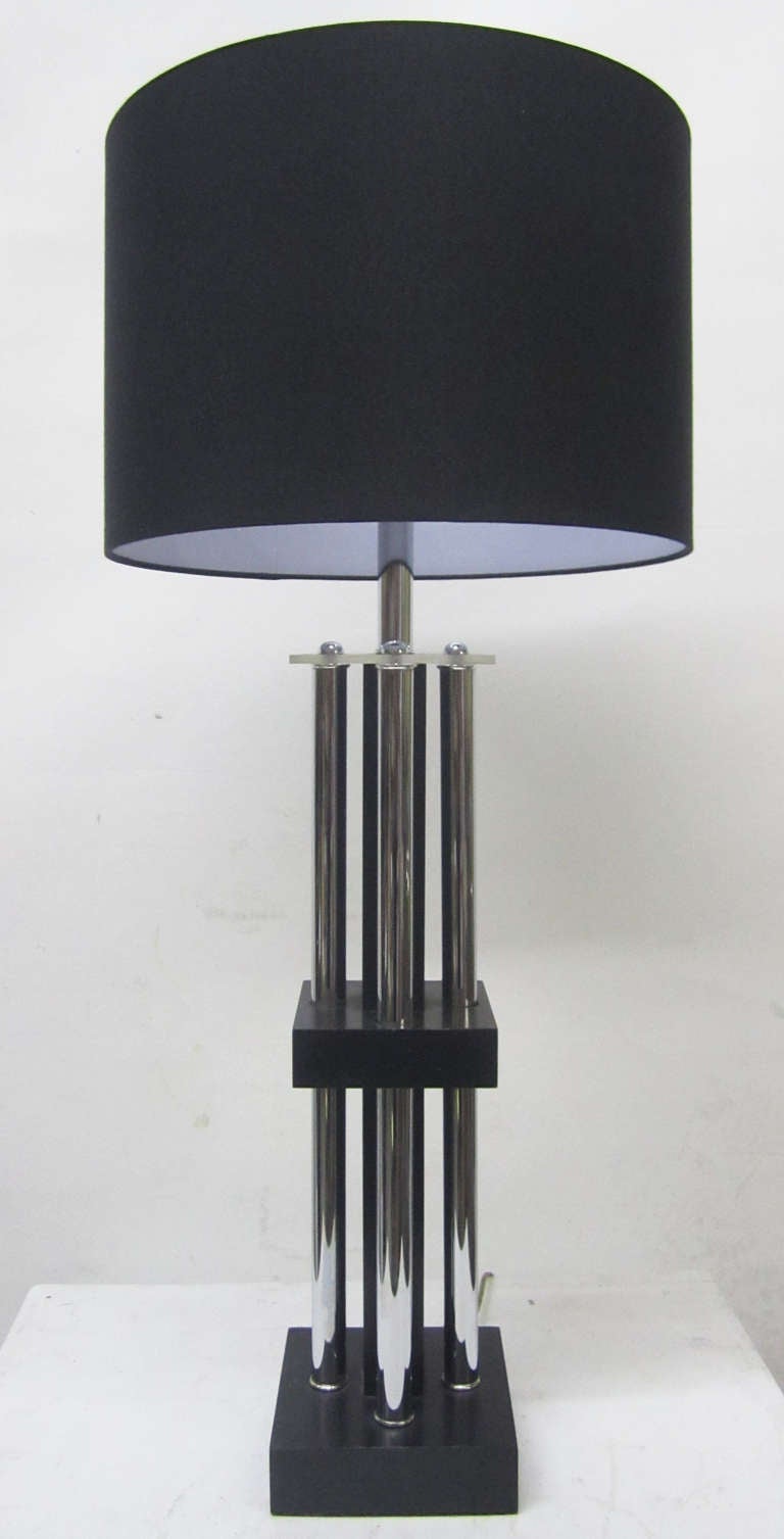Tubular Chrome Column Lamp For Sale at 1stDibs