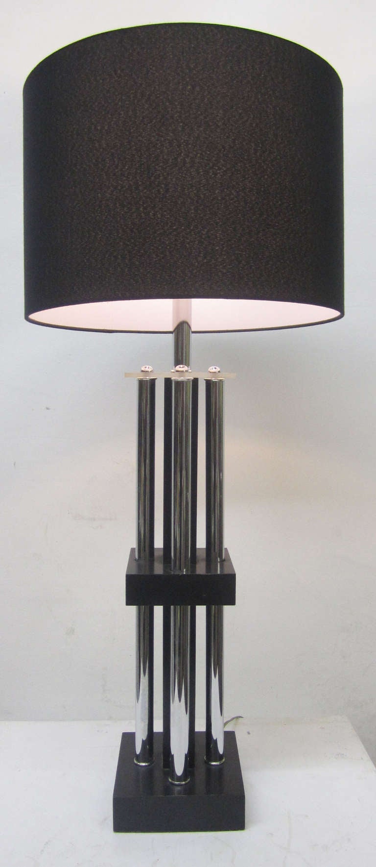Tubular Chrome Column Lamp For Sale at 1stDibs