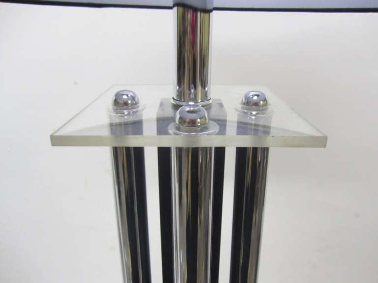Tubular Chrome Column Lamp For Sale at 1stDibs