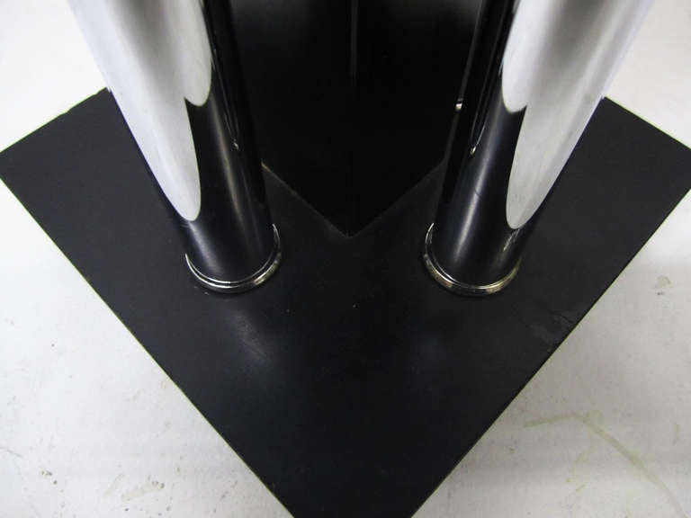 Tubular Chrome Column Lamp For Sale at 1stDibs