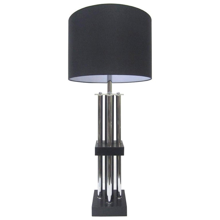 Tubular Chrome Column Lamp For Sale at 1stDibs