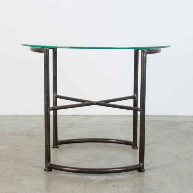 Tubular Steel and Glass Bauhaus Side Table For Sale at 1stDibs
