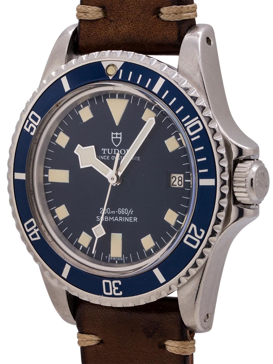 Tudor Blue “Snowflake” Submariner with Date Ref# 94110, circa 1978 For ...