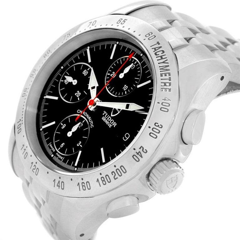 Tudor Chronoautic Stainless Steel Black Dial Men’s Watch 79380 For Sale ...