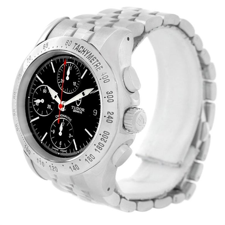 Tudor Chronoautic Stainless Steel Black Dial Men’s Watch 79380 For Sale ...