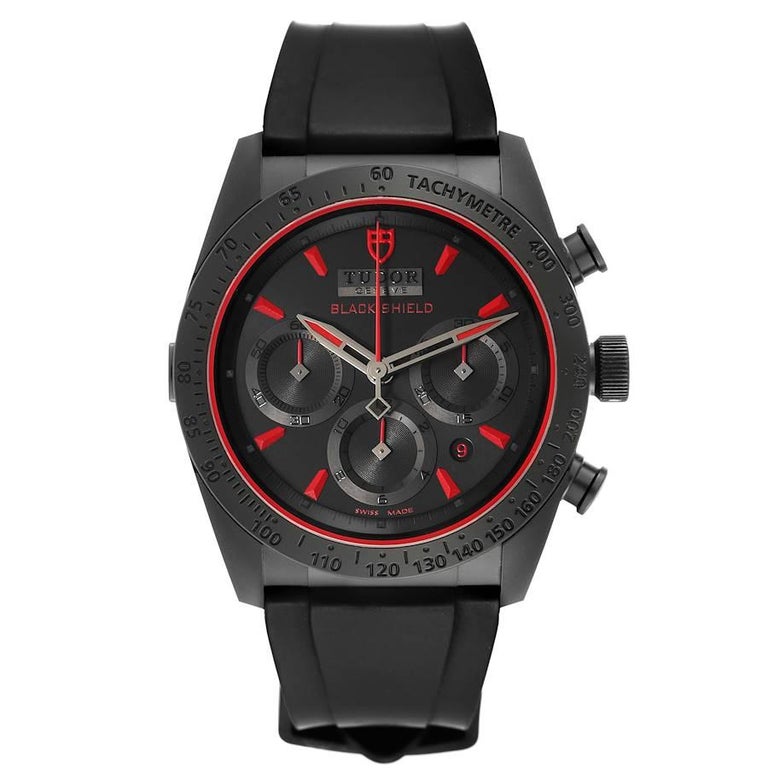 Tudor Fastrider Black Shield Rubber Strap Ceramic Mens Watch 42000CR ...