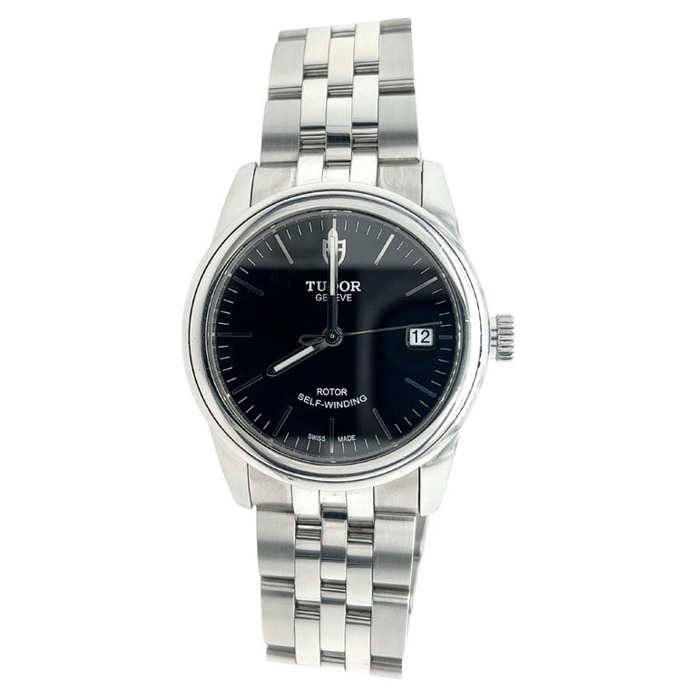 Tudor Glamour Date 55000 Black Dial 36mm Mens Watch W/ Box and Card For ...