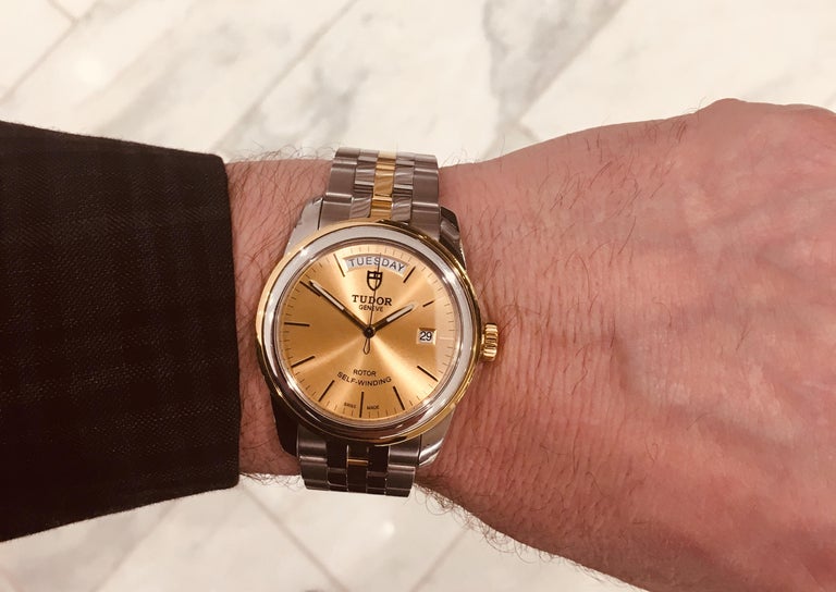 Tudor Glamour Date Day Steel Yellow Gold Men's Watch at 1stDibs | tudor ...