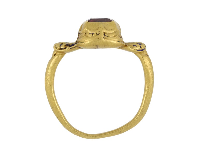 Tudor Gold Spinel Set Ring, English, circa 16th Century For Sale at ...
