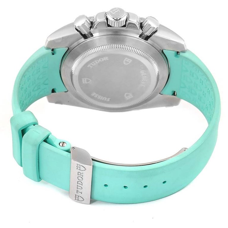 Tudor Grantour Turquoise Strap Steel Diamond Unisex Watch 20310 Unworn ...