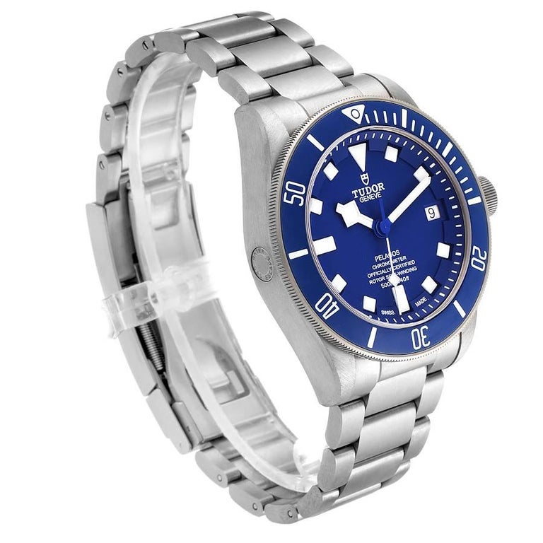 Tudor Pelagos Blue Dial Automatic Titanium Men's Watch 25600 Box Papers ...