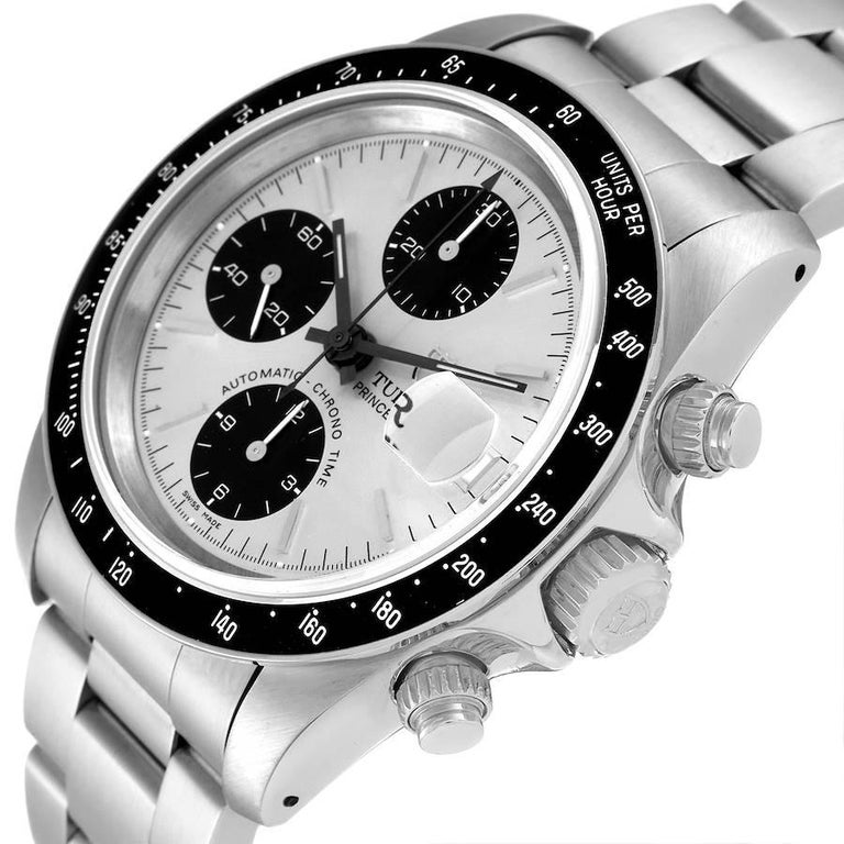 Tudor Prince Chronograph Silver Dial Steel Mens Watch 79260 at 1stDibs