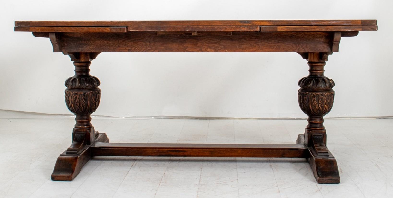 Tudor Revival Oak Dining Table For Sale at 1stDibs