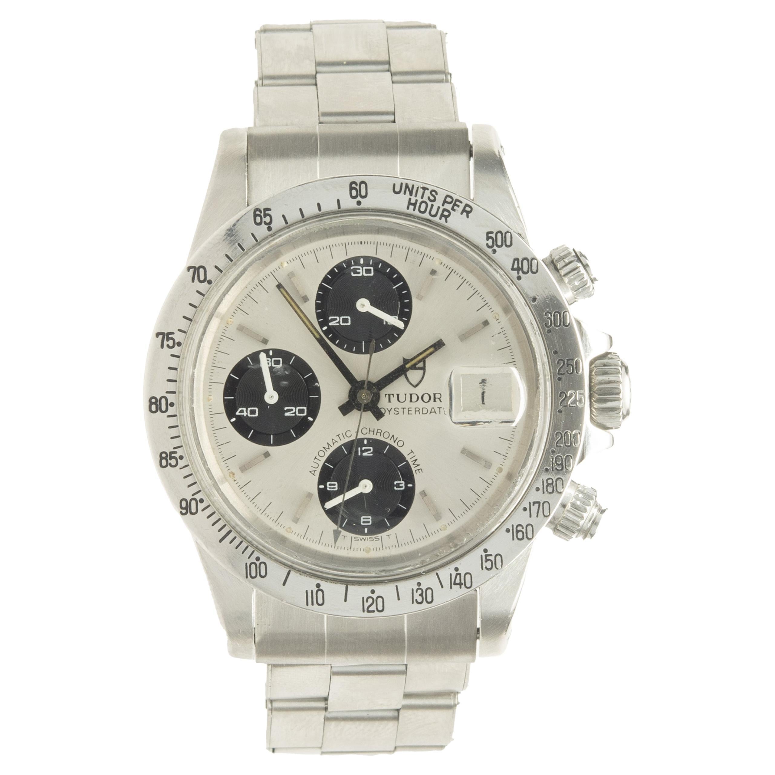 Tudor Oysterdate Big Block Vintage Chronograph Steel Men's Watch 79170 ...