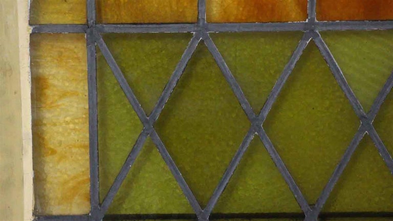 Tudor Style Diamond Pattern Stained Glass Window, circa 1915 at 1stDibs