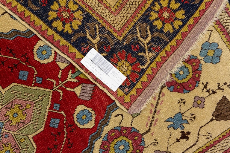Tuduk Antique Prayer Design Red Background Color Wool Rug, 1920-1950 ...