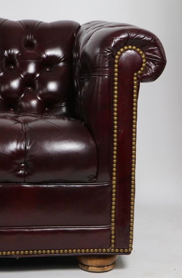 Tufted Leather Chesterfield Box Sofa at 1stDibs