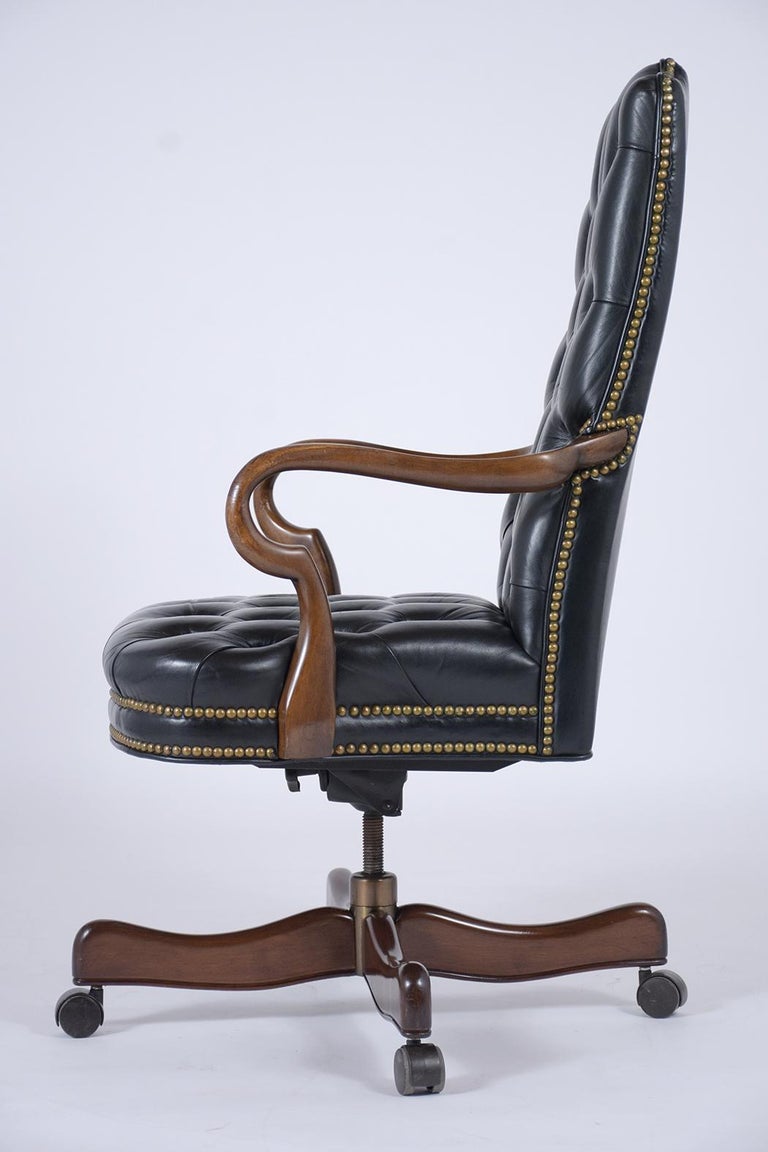 Tufted Leather Office Chair at 1stDibs | tufted leather desk chair