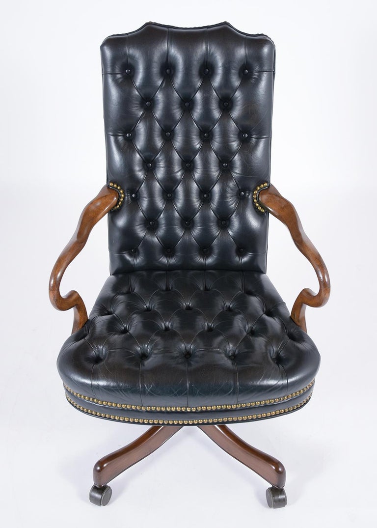 Tufted Leather Office Chair at 1stDibs | tufted leather desk chair