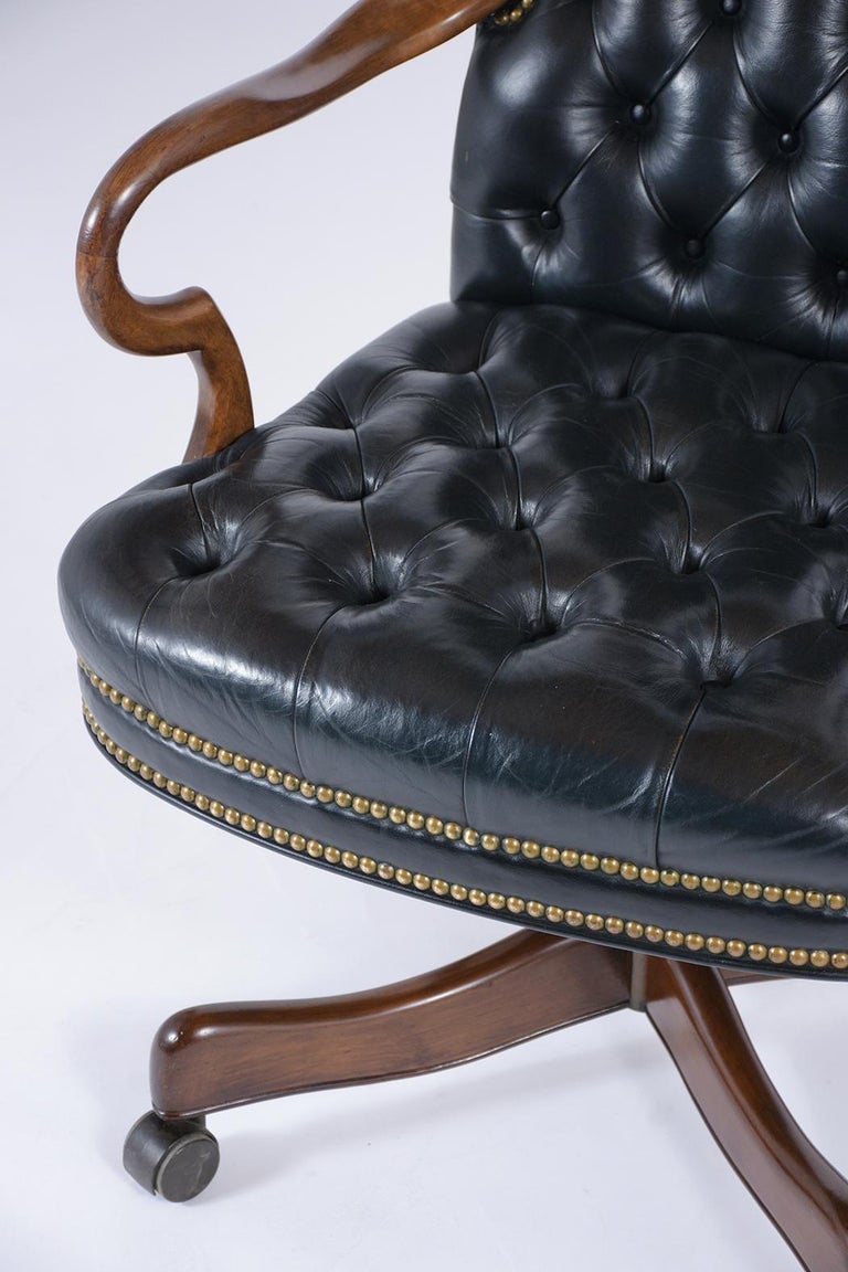 Tufted Leather Office Chair at 1stDibs | tufted leather desk chair