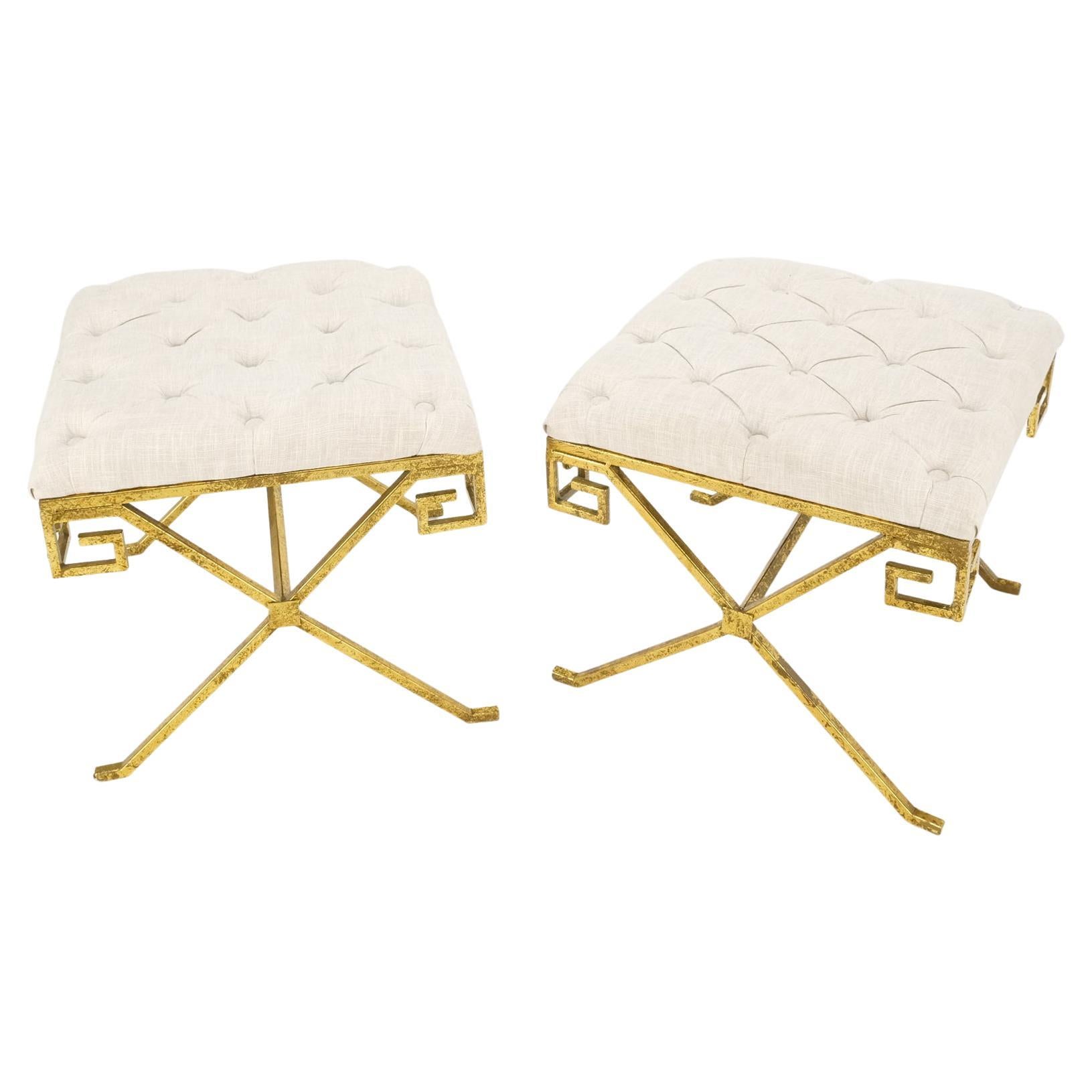 Solid Roswood and Tufted Fabric Bench by Thomas Hayes Studio at 1stDibs