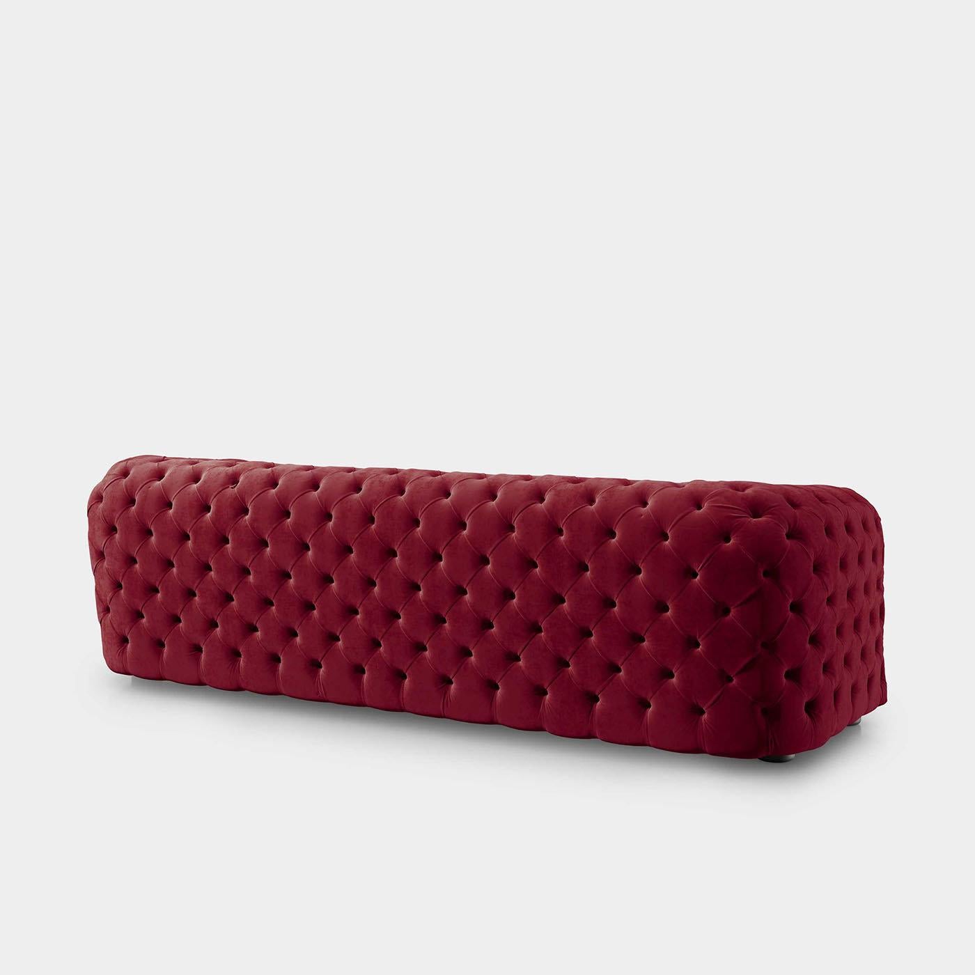 Tufted Rectangular Red Sofa For Sale at 1stDibs