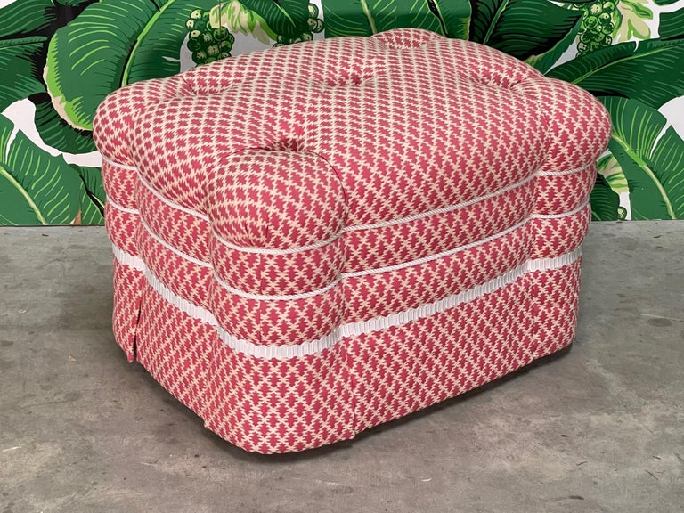 Tufted Upholstered Ottoman Footstool For Sale at 1stDibs