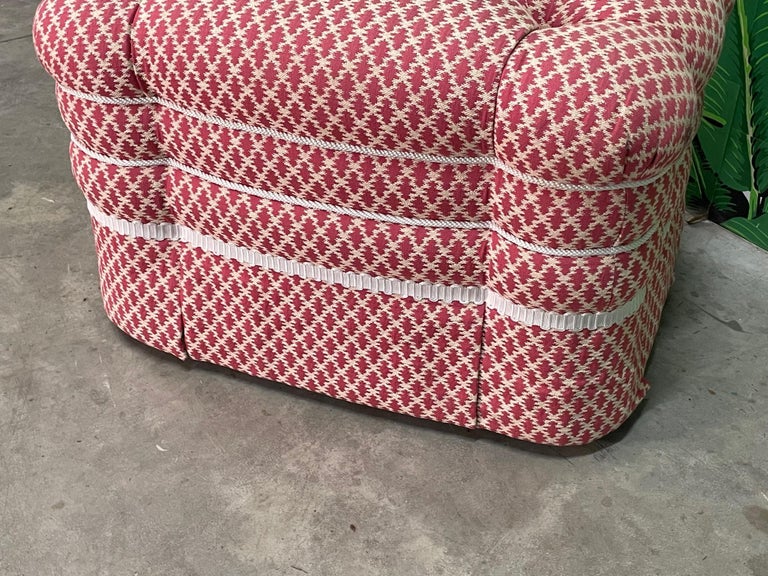 Tufted Upholstered Ottoman Footstool For Sale at 1stDibs