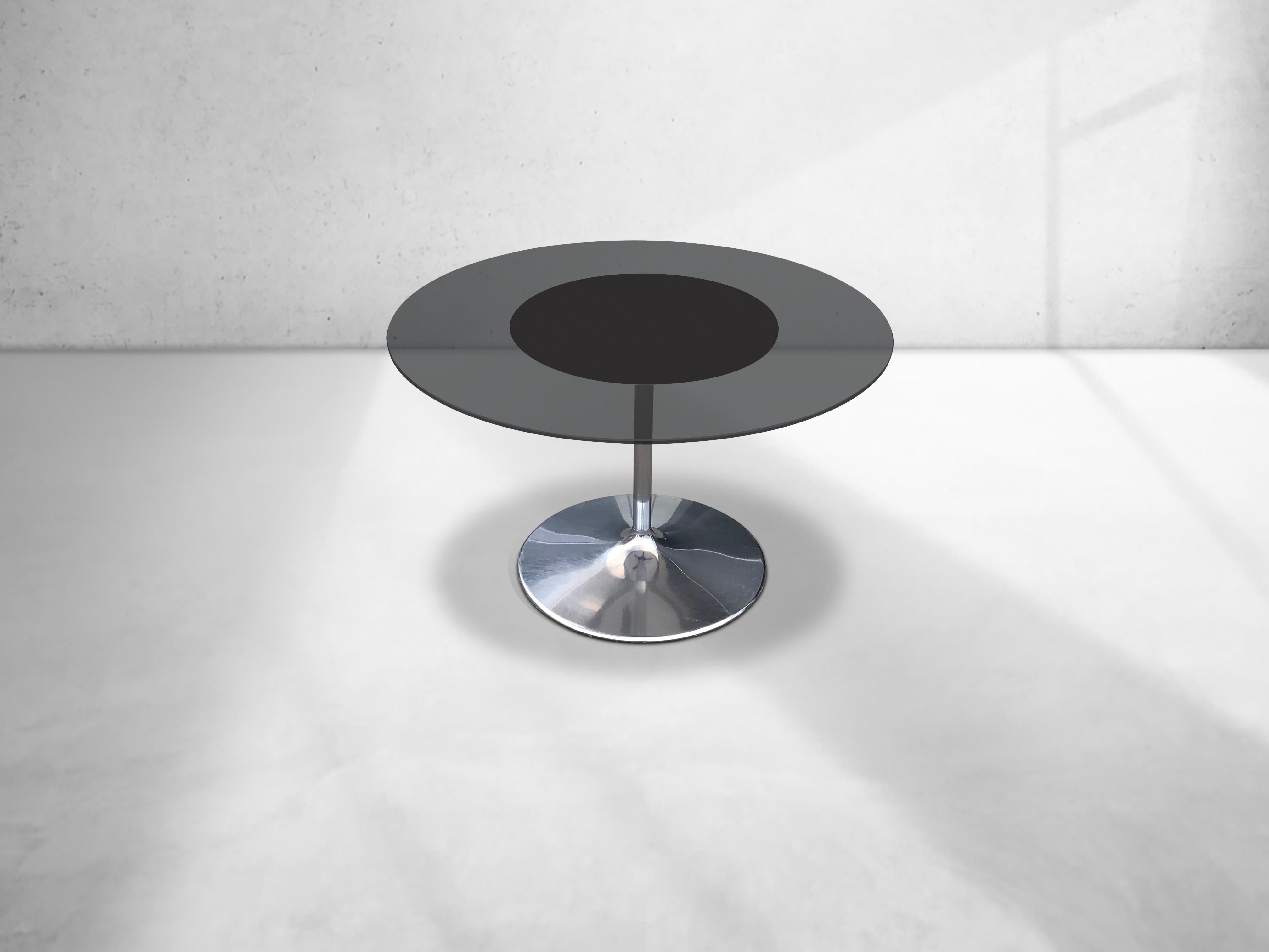 Tulip glass and metal space age dining table by Chromcraft USA 1970s ...