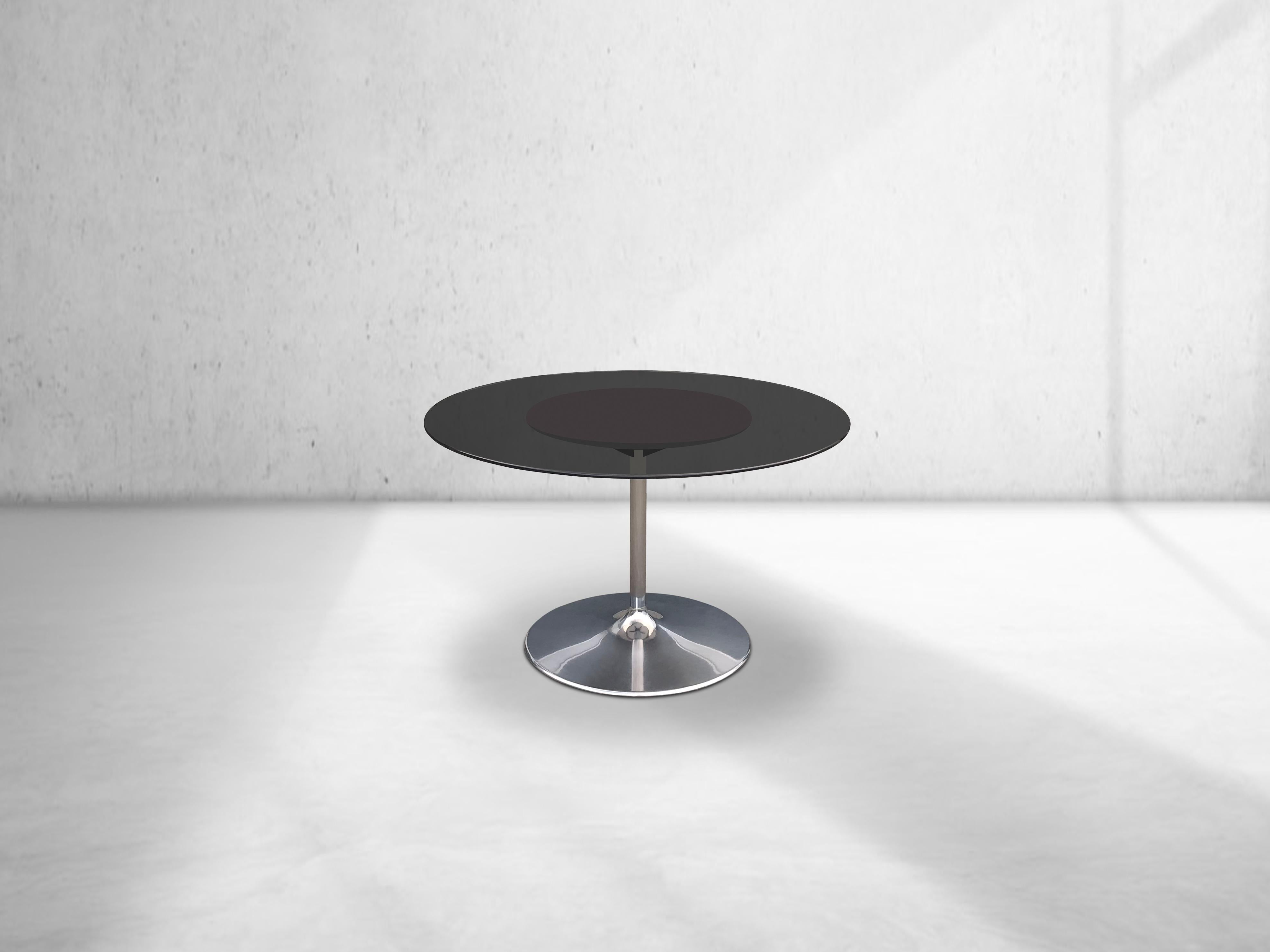 Tulip glass and metal space age dining table by Chromcraft USA 1970s ...