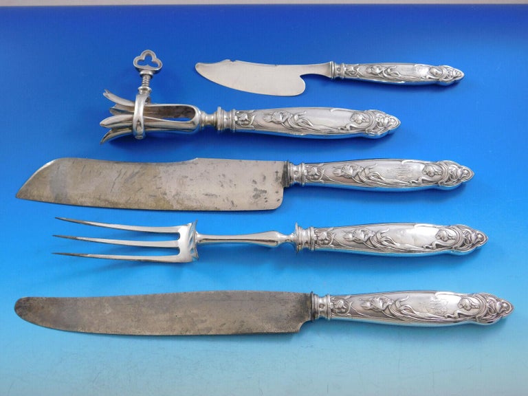Tulipe Tulip by Boulenger French 950 Sterling Silver Flatware Service ...