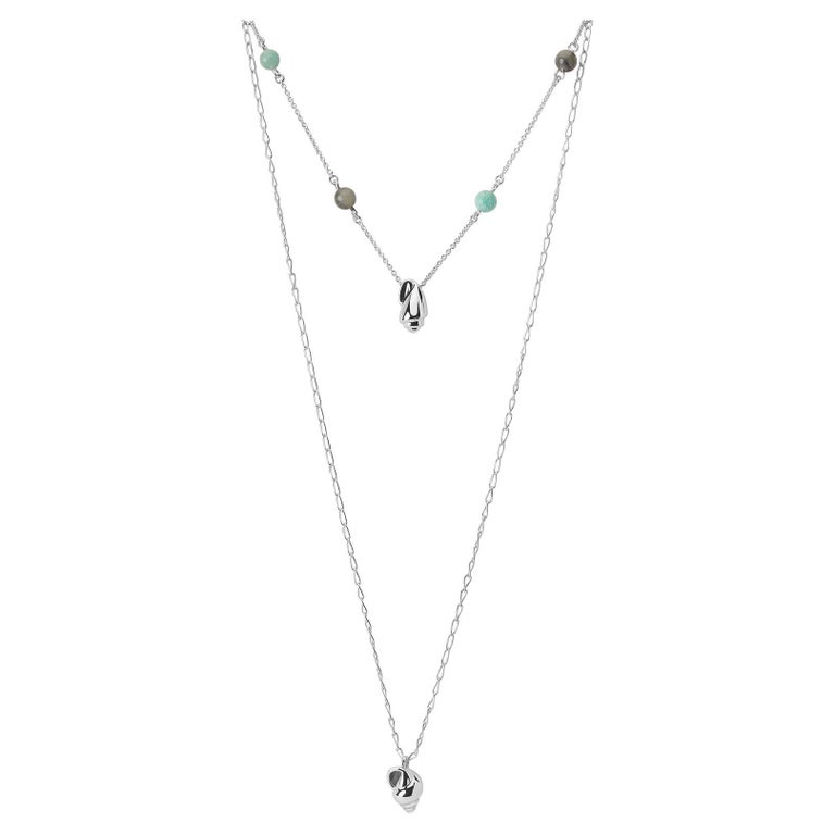 Tulum By TANE Sterling Silver Double Necklace For Sale at 1stDibs