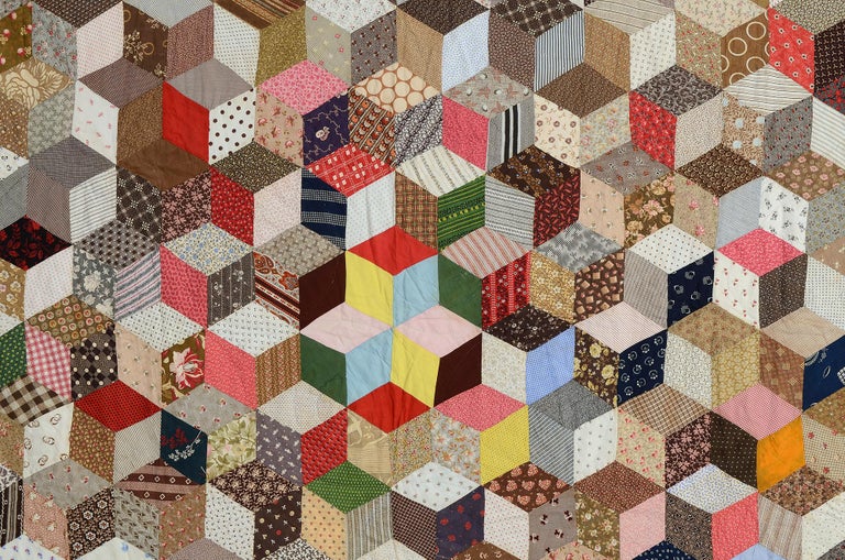 Tumbling Blocks Quilt at 1stDibs