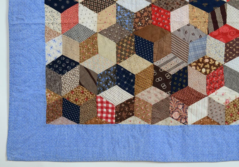 Tumbling Blocks Quilt at 1stDibs