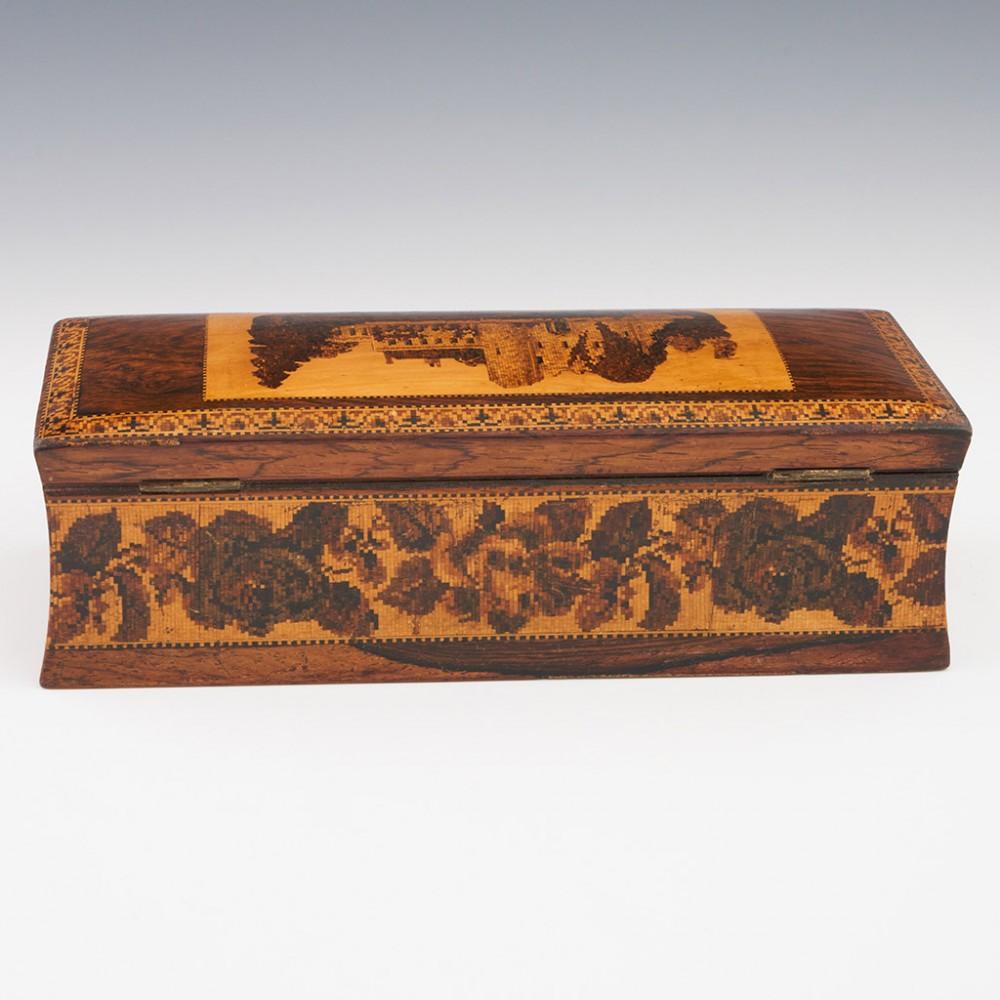 Tunbridge Ware Glove Box with Image of Tonbridge Castle c1860 For Sale ...