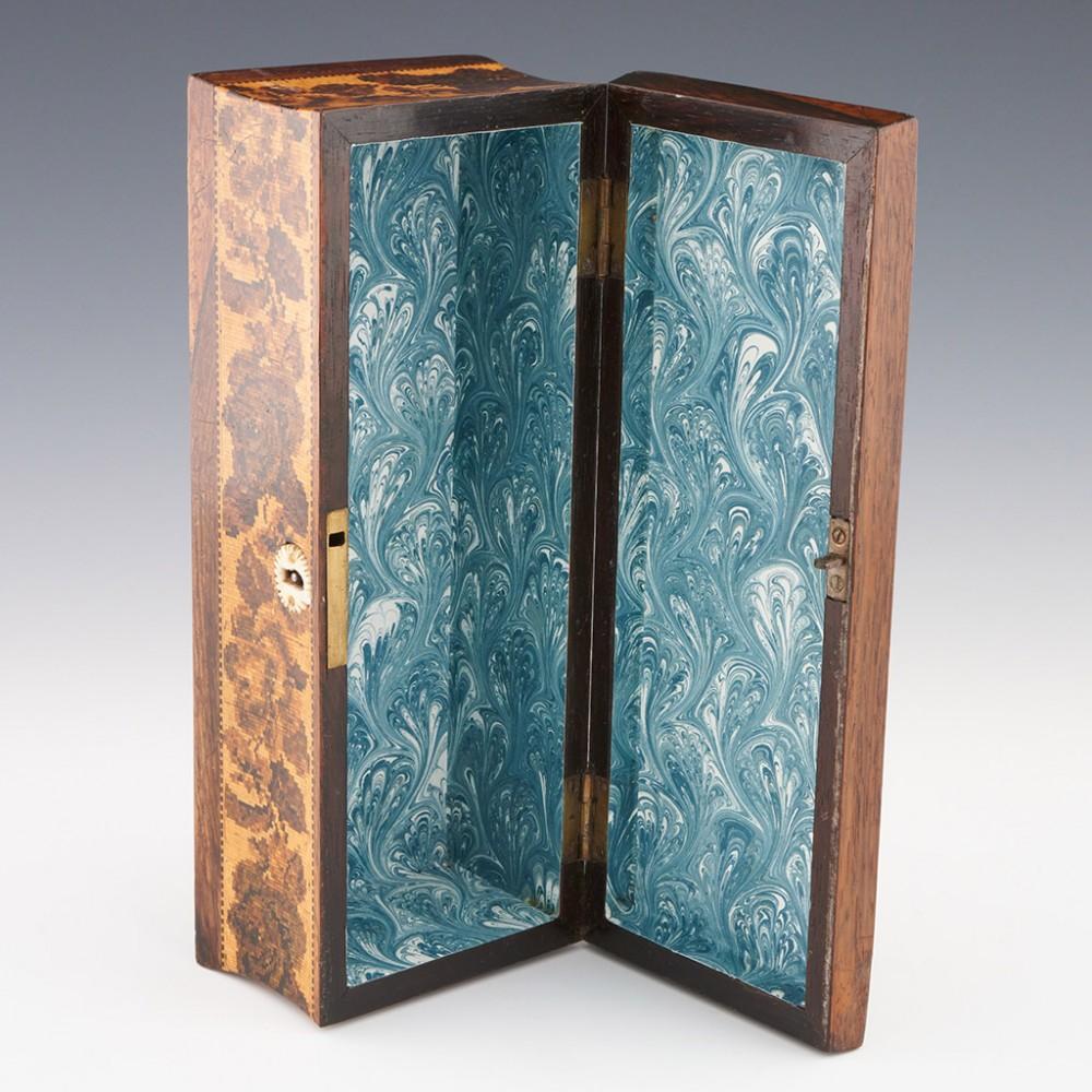 Tunbridge Ware Glove Box with Image of Tonbridge Castle c1860 For Sale ...