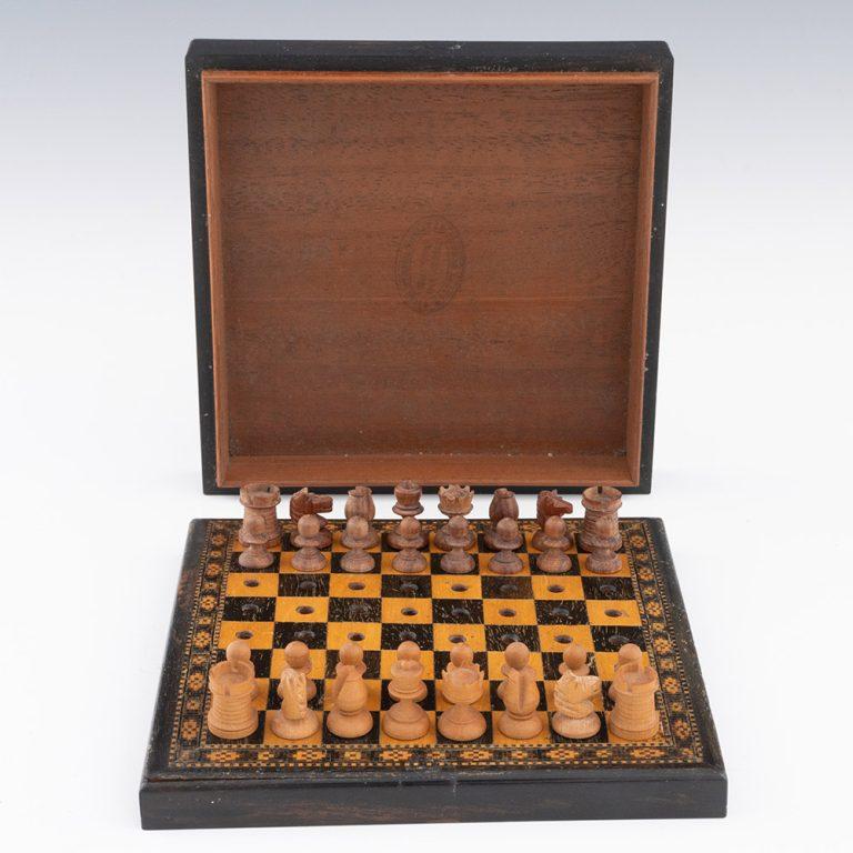 Tunbridge Ware Travelling Chess Set by Thomas Barton c1880 For Sale at ...