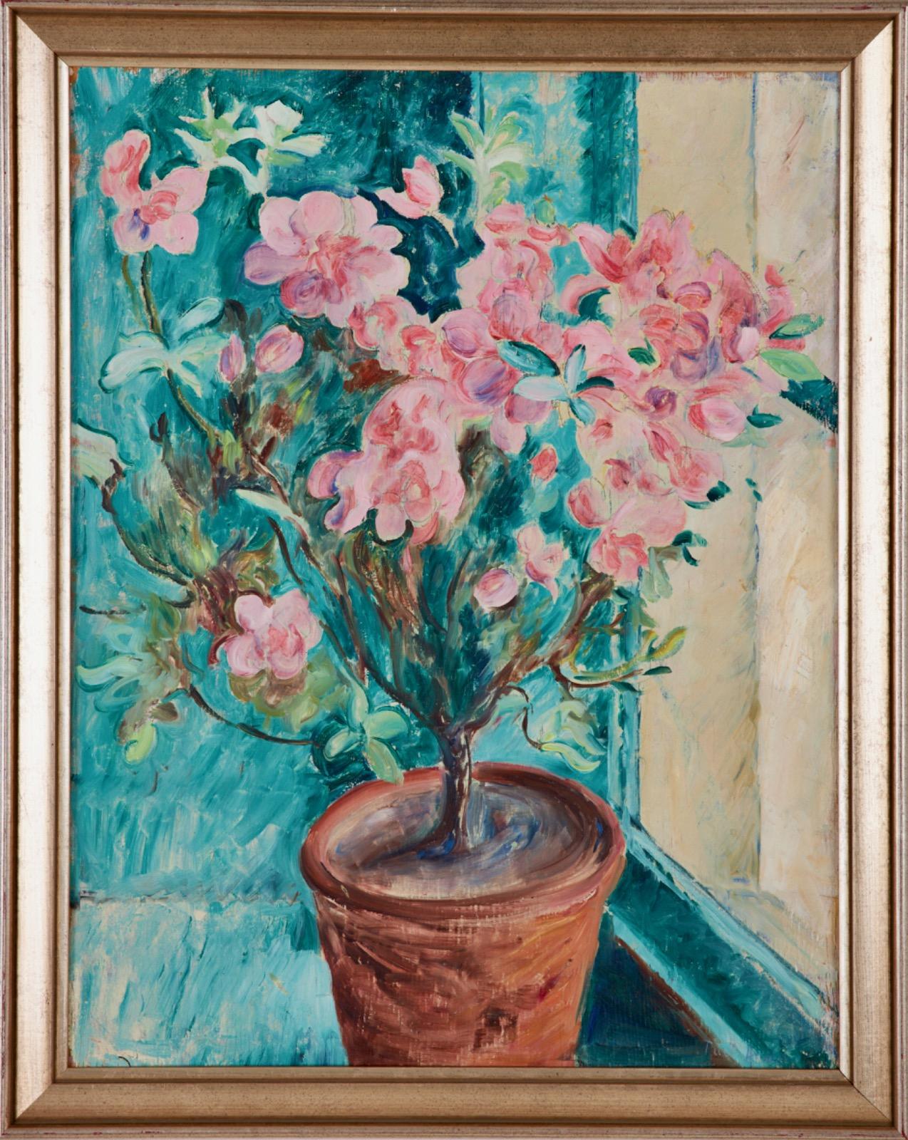 Ture Ander - Still life Hibiscus tree in a flower pot For Sale at 1stDibs