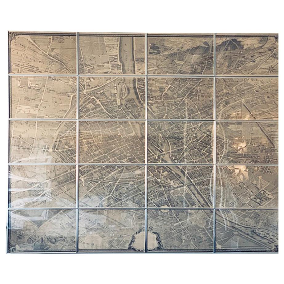 Vintage Map of Paris, ca. 1950s, "Plan de Paris à vol d'oiseau" at 1stDibs