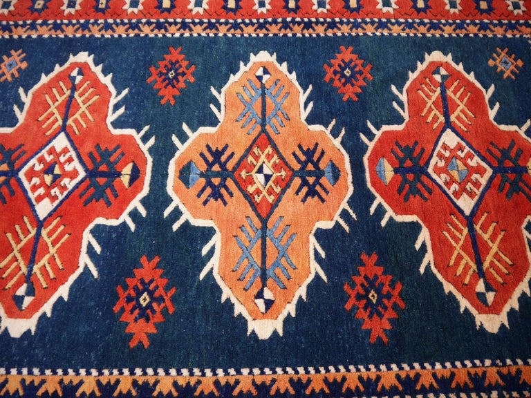 Turkish Azeri Rug Vintage with Caucasian and Heriz Design Djoharian ...