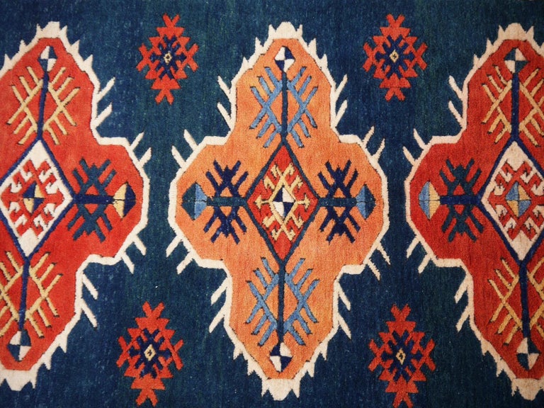 Turkish Azeri Rug Vintage with Caucasian and Heriz Design Djoharian ...