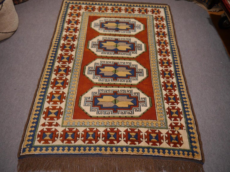 Turkish Azeri Rug Vintage with Kazak Caucasian Design Djoharian ...