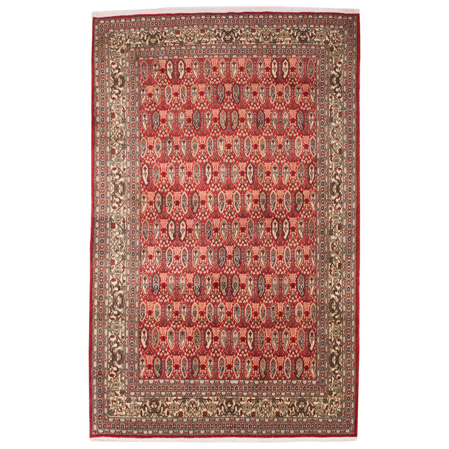 Mid-20th Century Turkish Hereke Silk Hand-Knotted Carpet Depicting ...