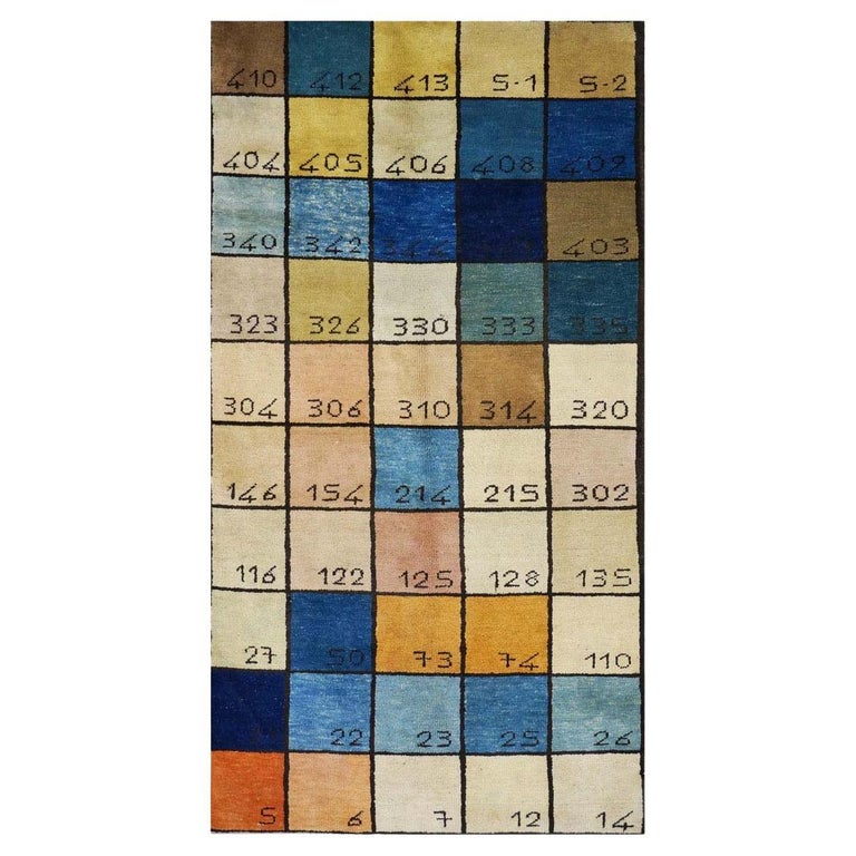 Turkish Color Sample 3x6 Multi Color Modern Handmade Area Rug at 1stDibs