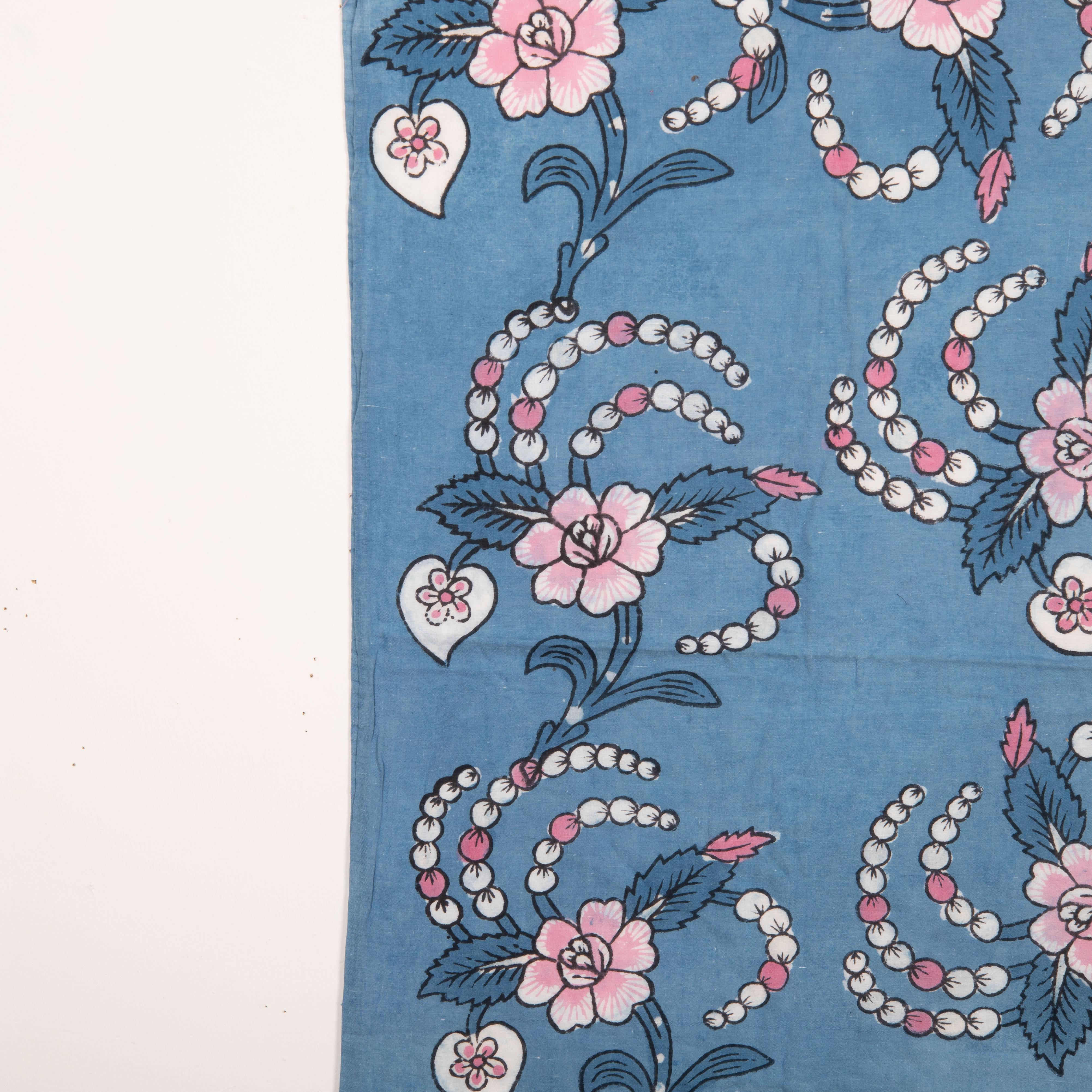 Turkish Hand Block Printed Square Panel, Bokhca, 1st Half 20th Century ...