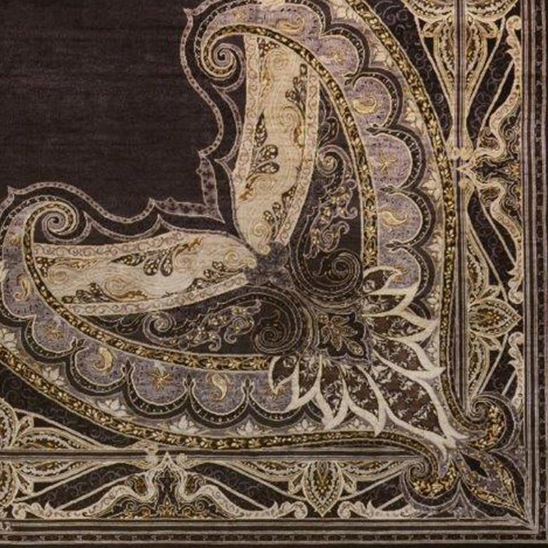 Turkish Handwoven Silk Rug at 1stDibs