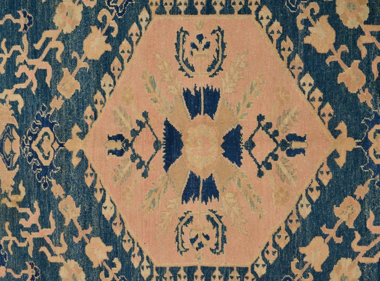 Turkish Light Blue ELVAN Carpet For Sale at 1stDibs