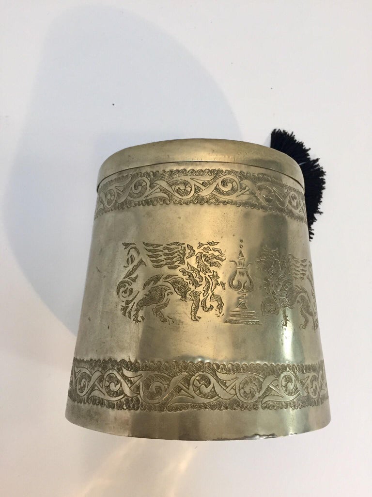 Turkish Metal Box with Lid at 1stDibs