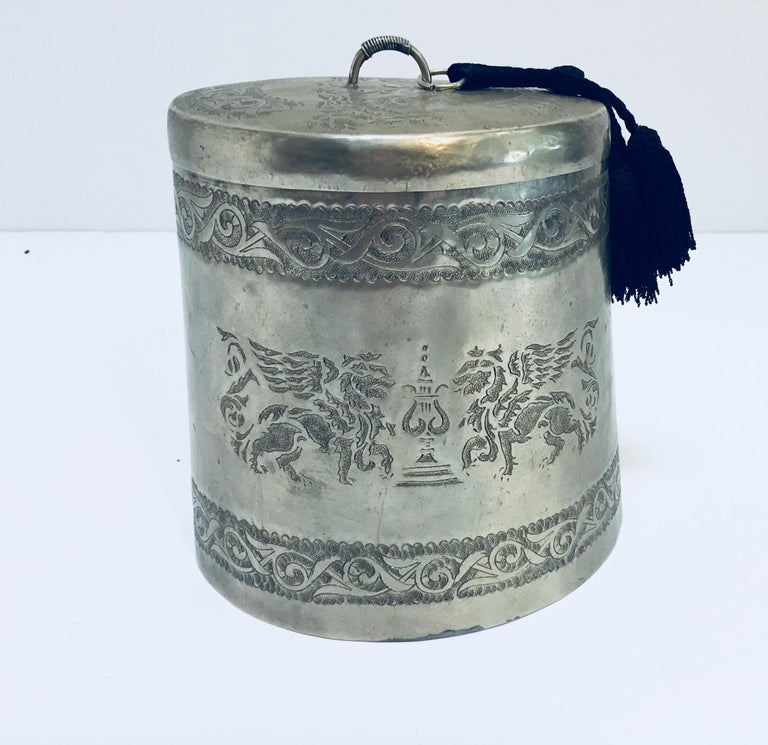 Turkish Metal Box with Lid at 1stDibs